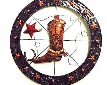 Cowboy Boot Metal Wall Art - Etsy