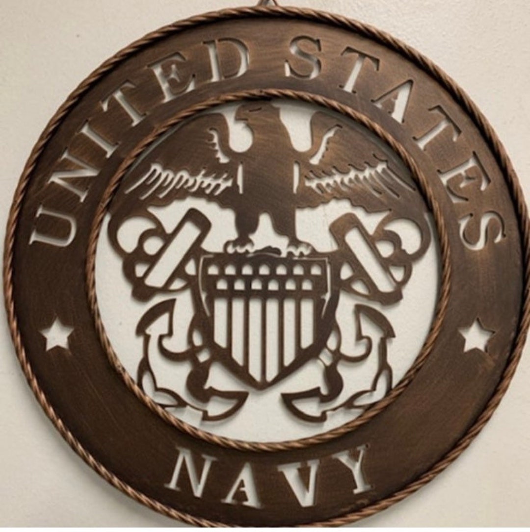 18" US Navy Military Metal Wall Art Western Home Decor Vintage Rustic ...