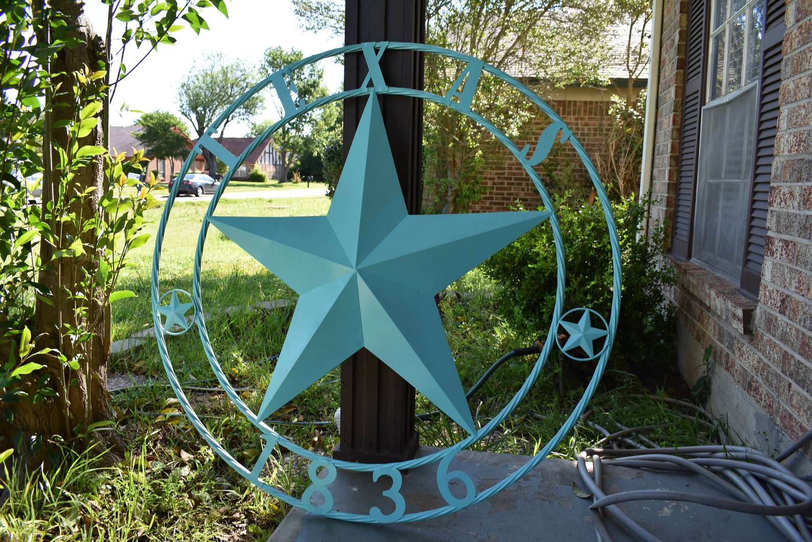 24", 32", 36" TEXAS 1836 Barn Lone Star With Twisted Rope Ring Design ...