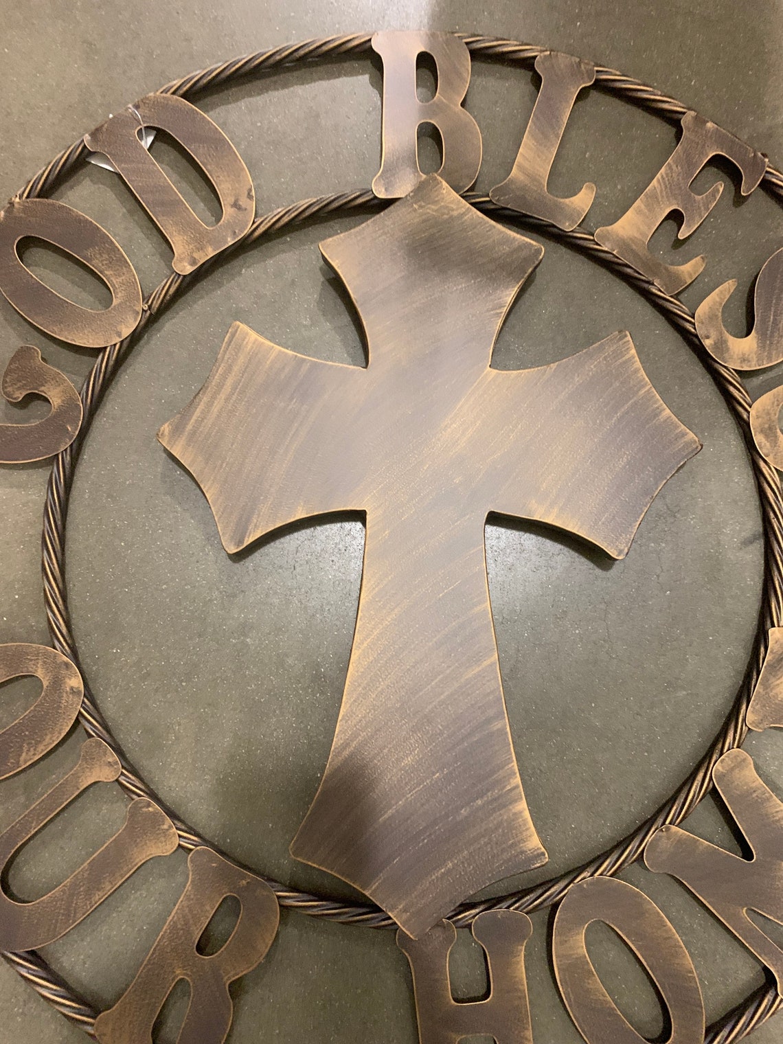 24 GOD BLESS OUR Home Cross Metal Art Wall Artwestern | Etsy