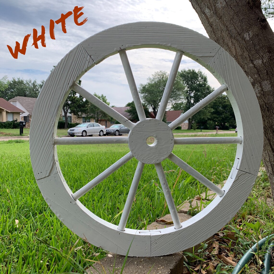 WAGON WHEEL Wood Barn Style Western Country Home Decor Ranch Farmhouse ...