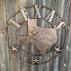 12",18",24",32",36" STATE OF TEXAS Map Barn Metal Art Wall Sign Twisted ...