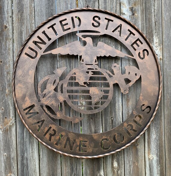 24 US MARINES Military Metal Wall Art Western Home Decor | Etsy