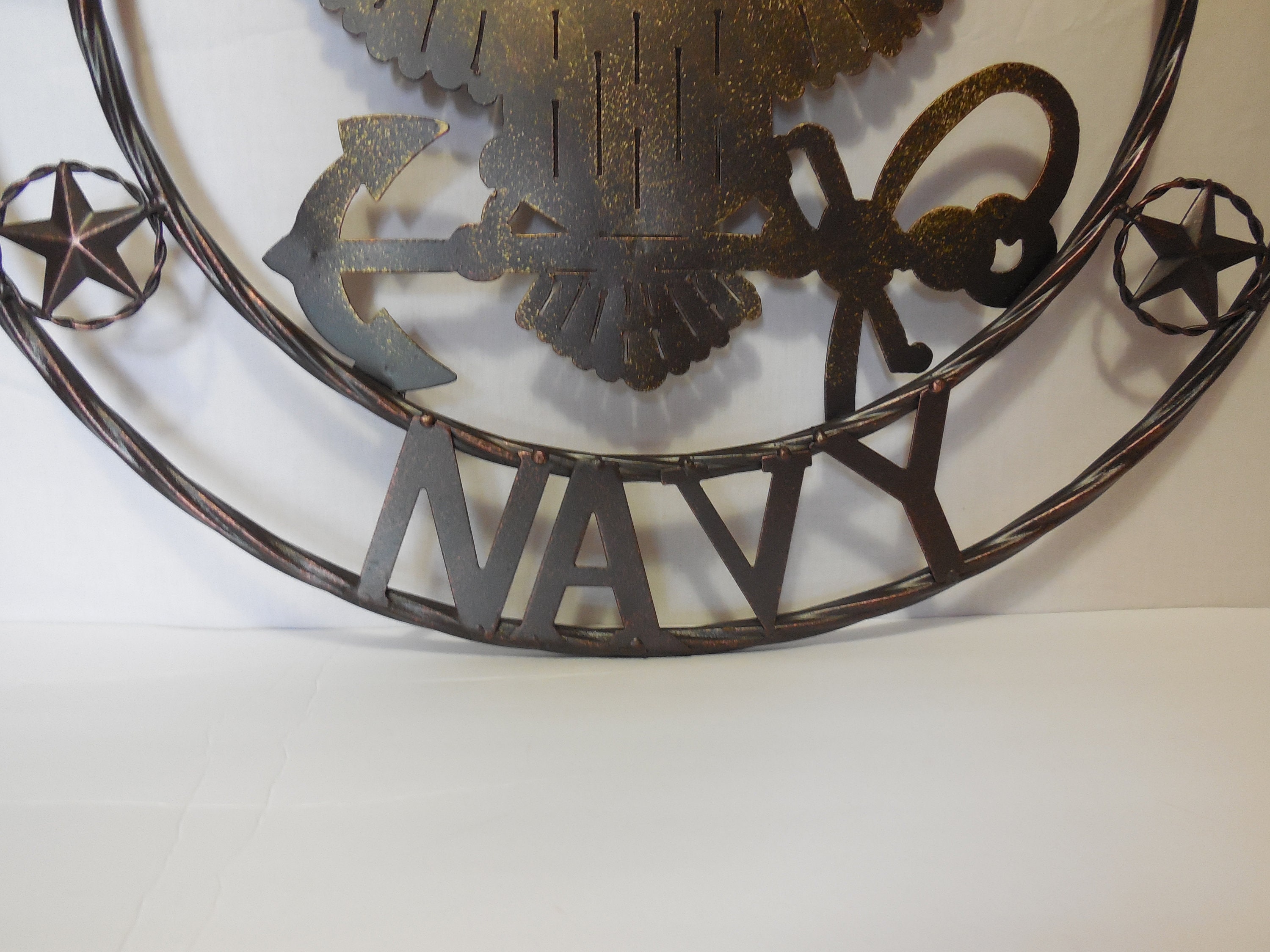 24" US NAVY Military Metal Wall Art Western Home Decor Vintage Rustic ...