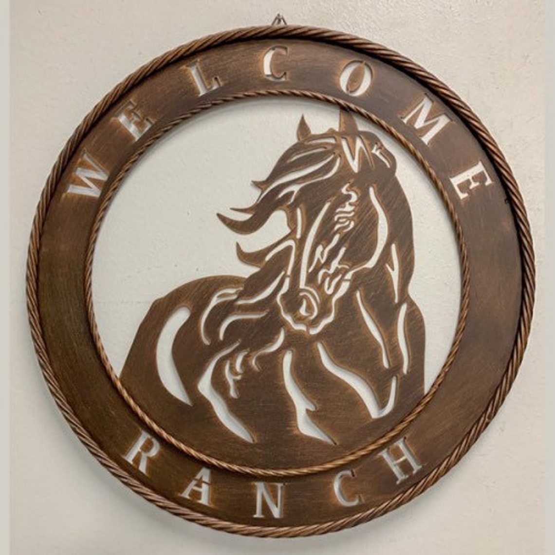 23 WELCOME RANCH Horse Metal Signs Plaque Sculpture Wall | Etsy