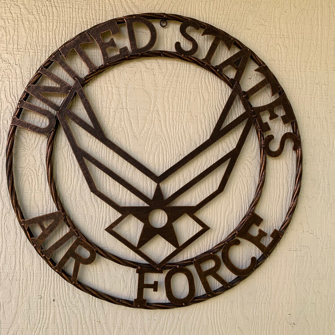 24" US AIRFORCE Military Metal Wall Art Western Home Decor Rustic ...