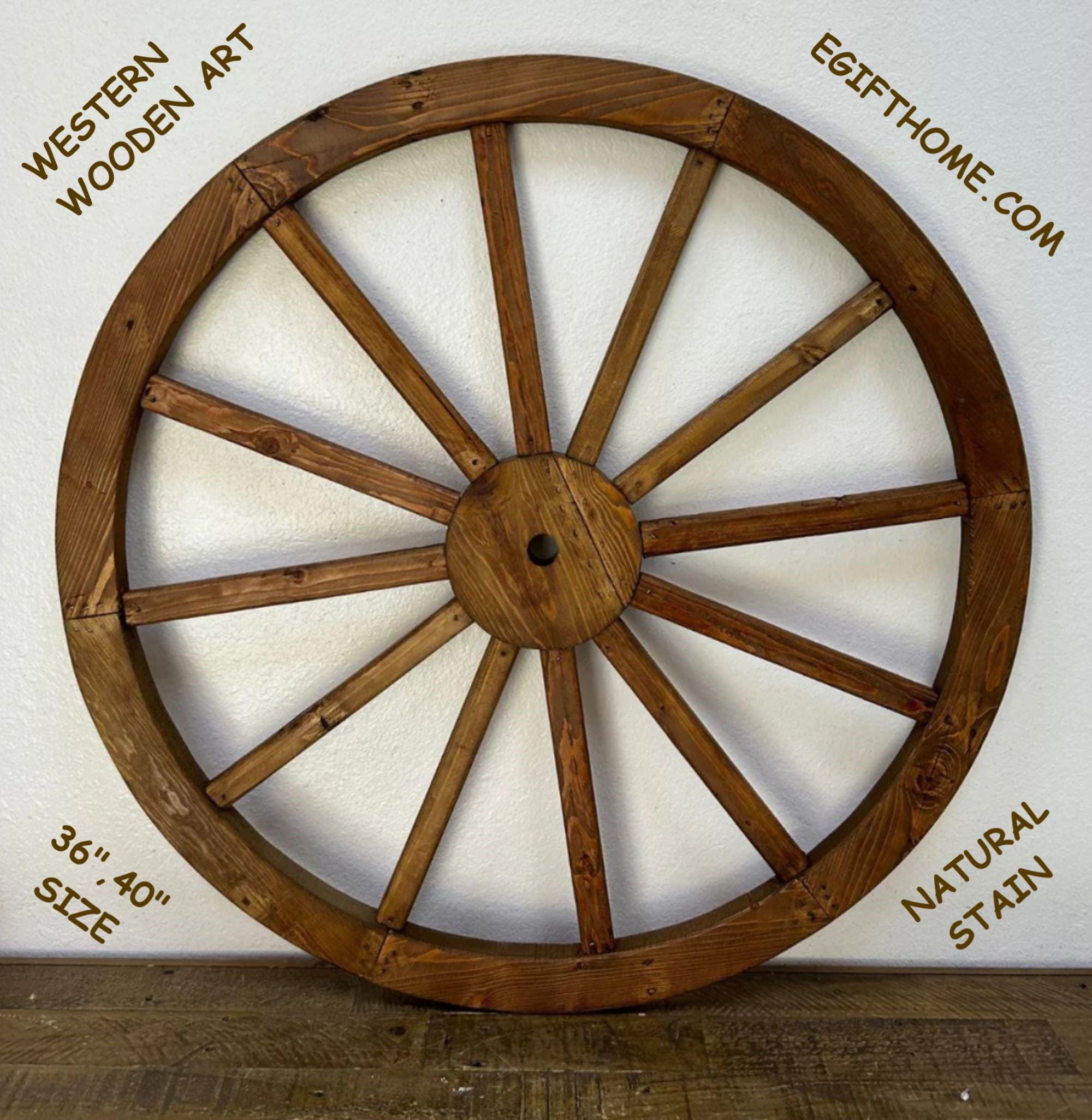 36",40",48",60",72" WAGON WHEEL Wood Barn Style Large Western Country ...