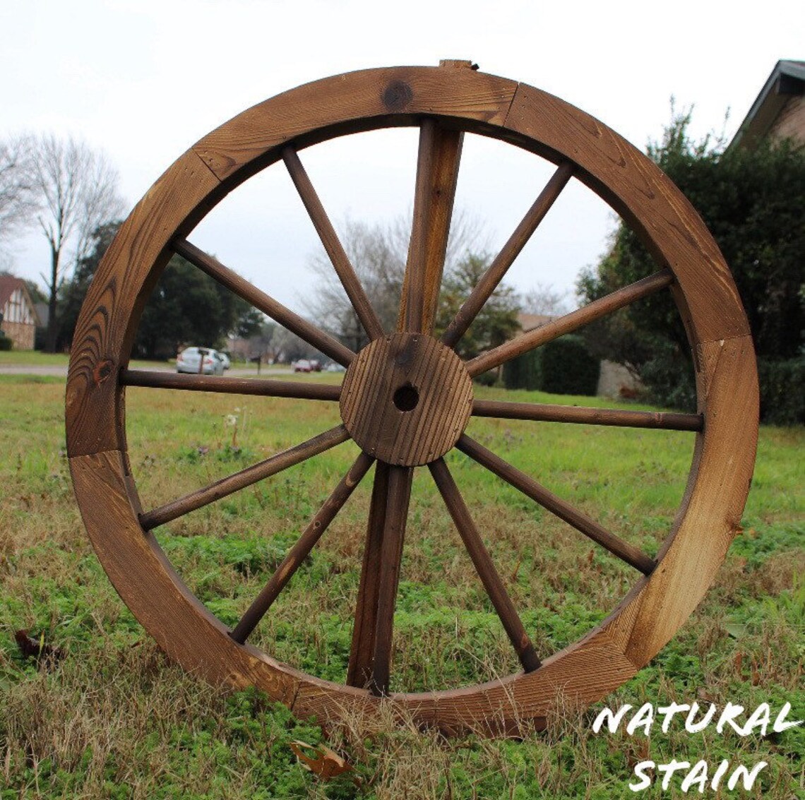 WAGON WHEEL Wood Barn Style Western Country Home Decor Ranch Farmhouse ...