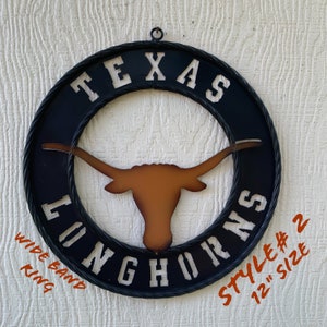 TEXAS LONGHORNS 12",18",24",32",36",40",44",50" Custom Metal Vintage ...