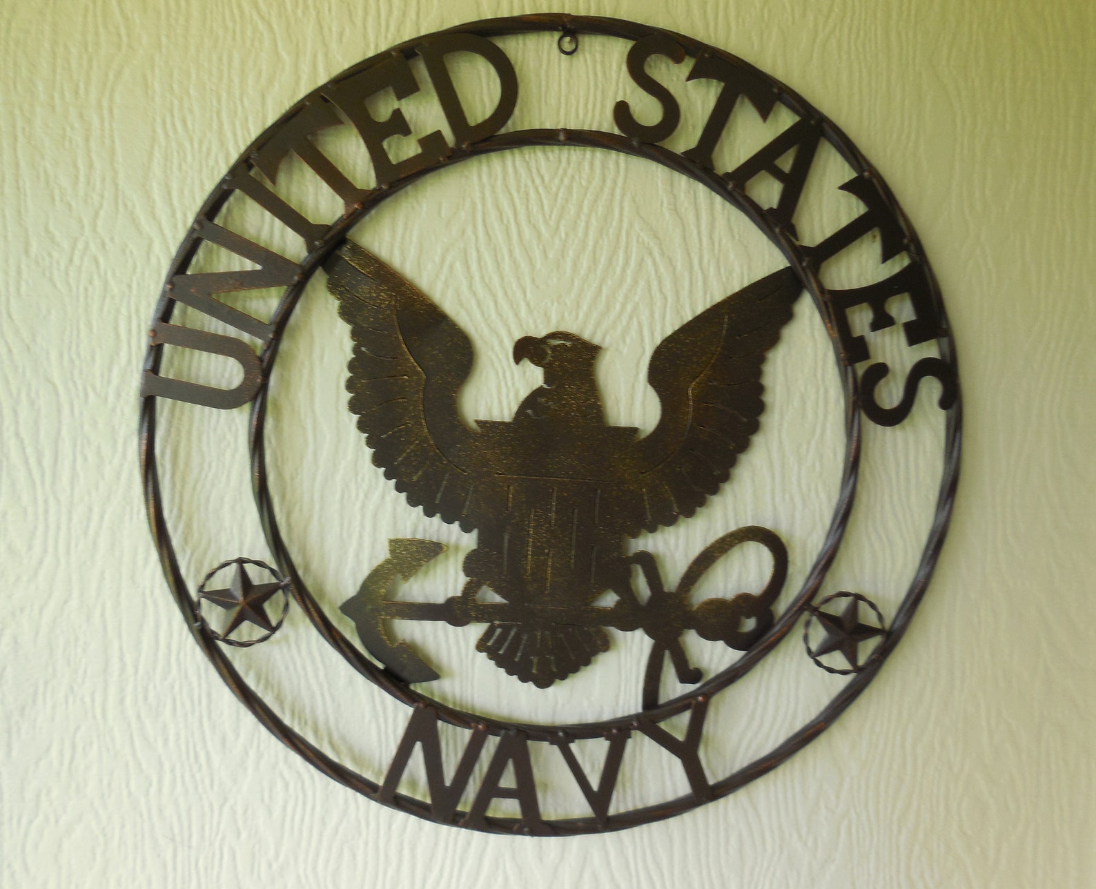 24" US NAVY Military Metal Wall Art Western Home Decor Vintage Rustic ...
