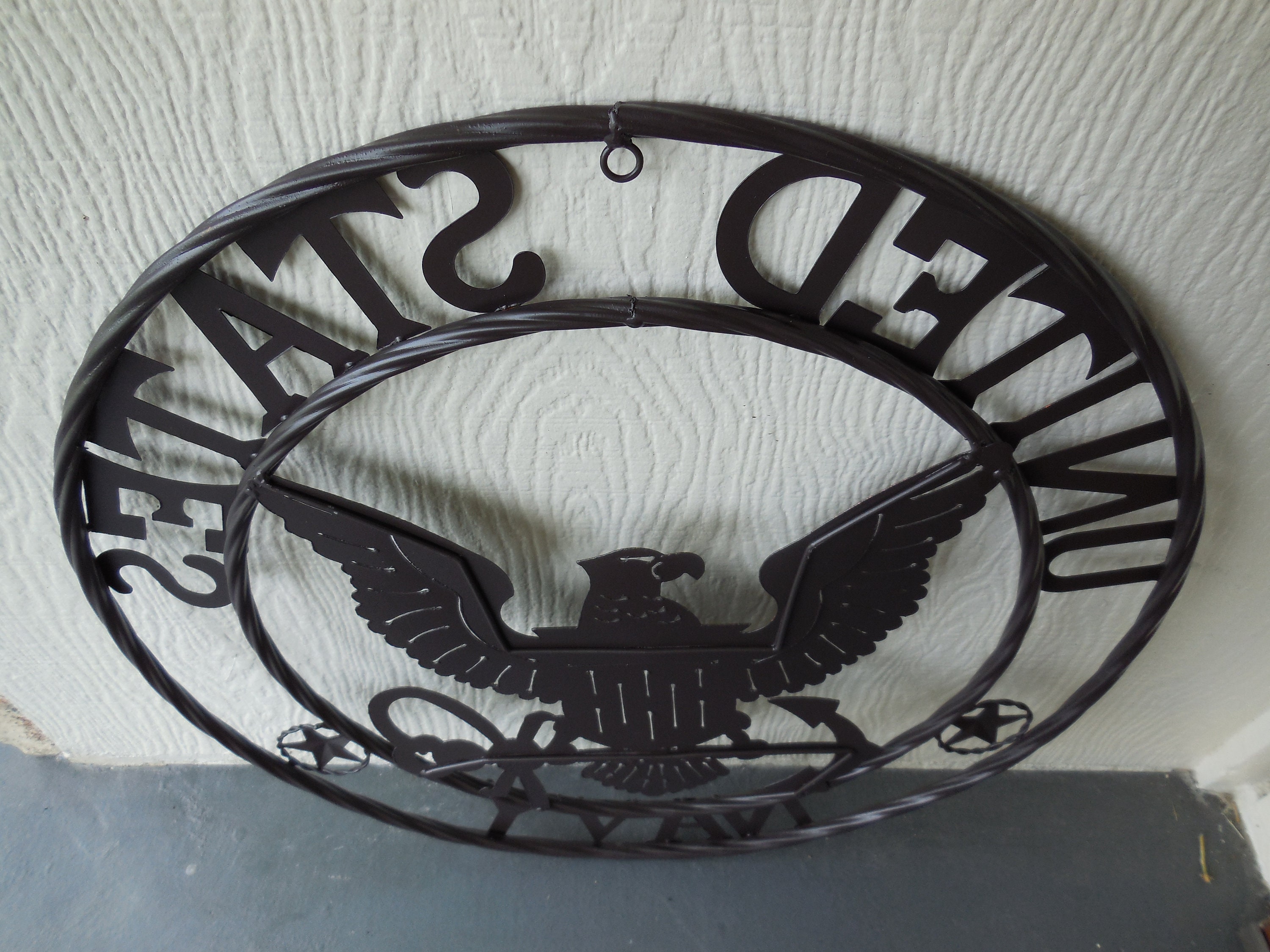 24" US NAVY Military Metal Wall Art Western Home Decor Vintage Rustic ...