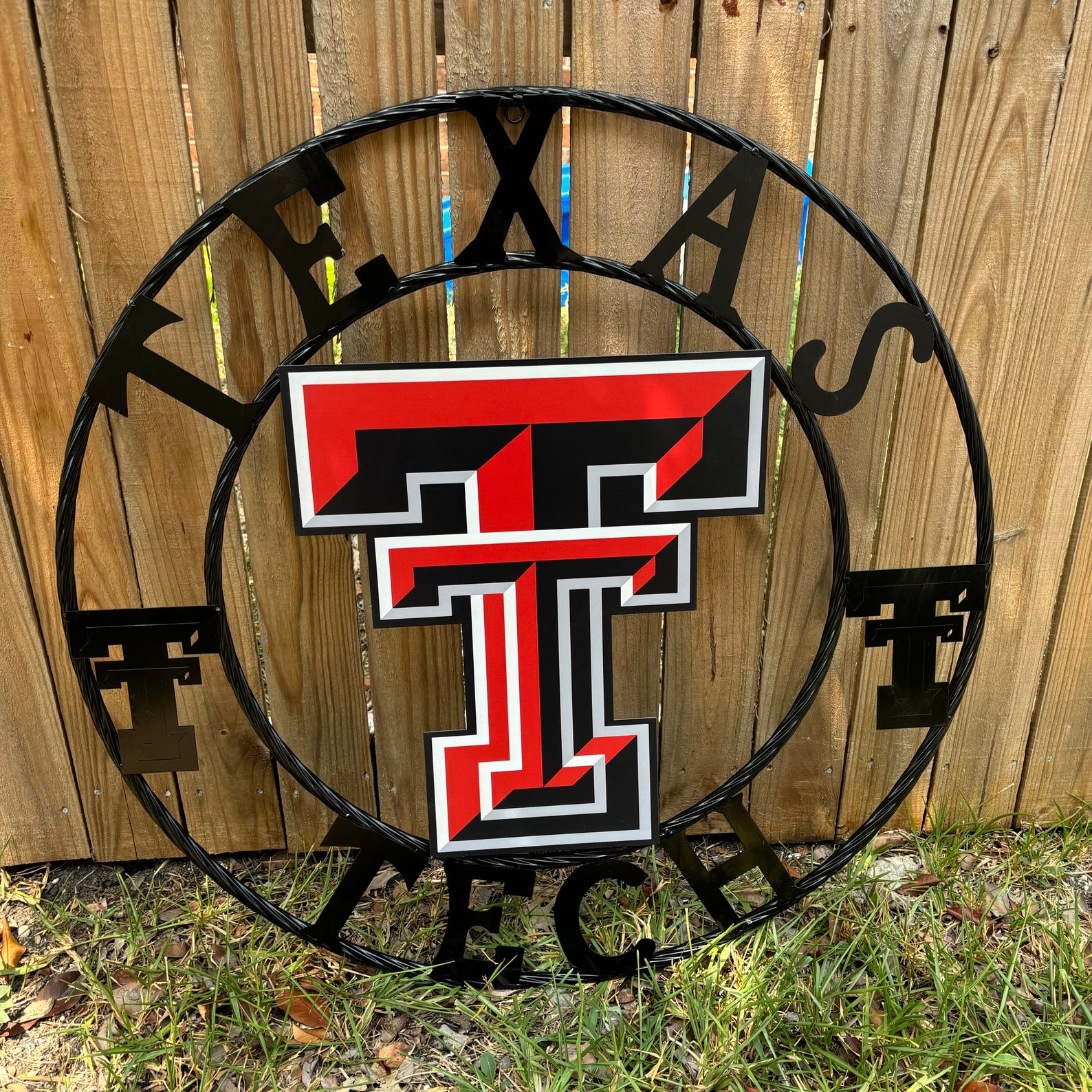 18",24",32" TEXAS Tech Custom Metal Vintage Craft Sign Western Home ...