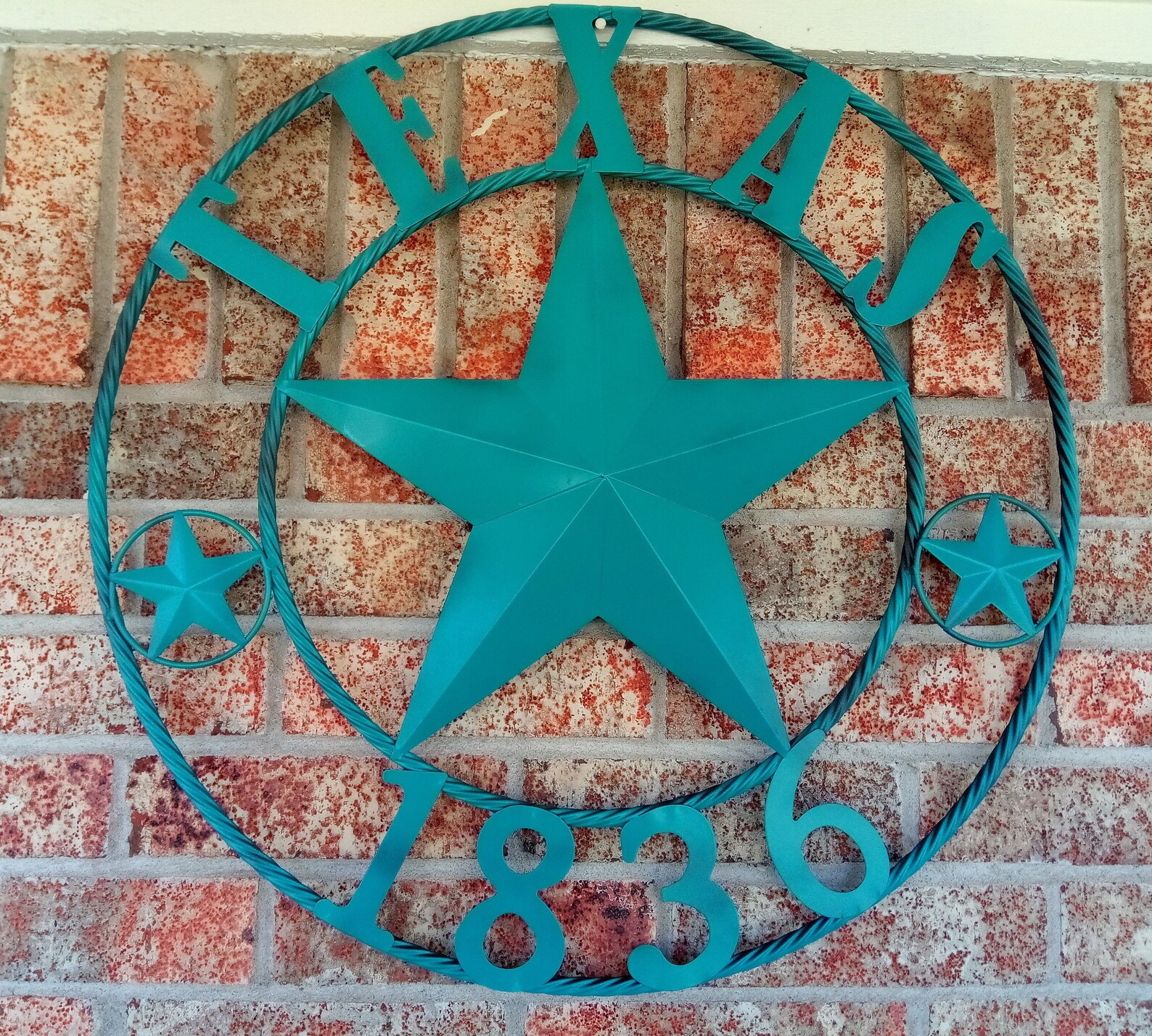 TEAL TEXAS 1836 Teal Barn Star Lone Star With Twisted Rope - Etsy