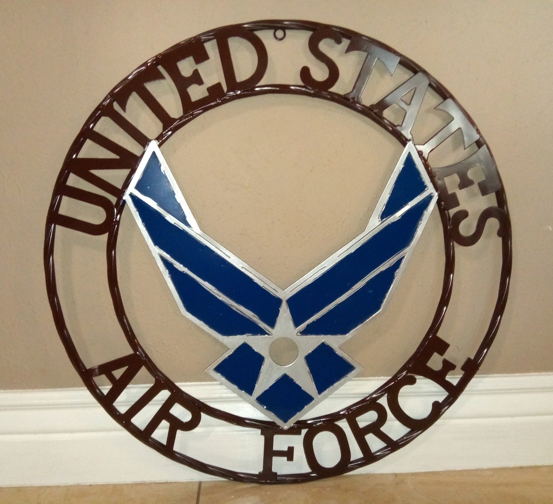 24" USA AIR FORCE Military Metal Wall Art Western Home Decor Vintage ...