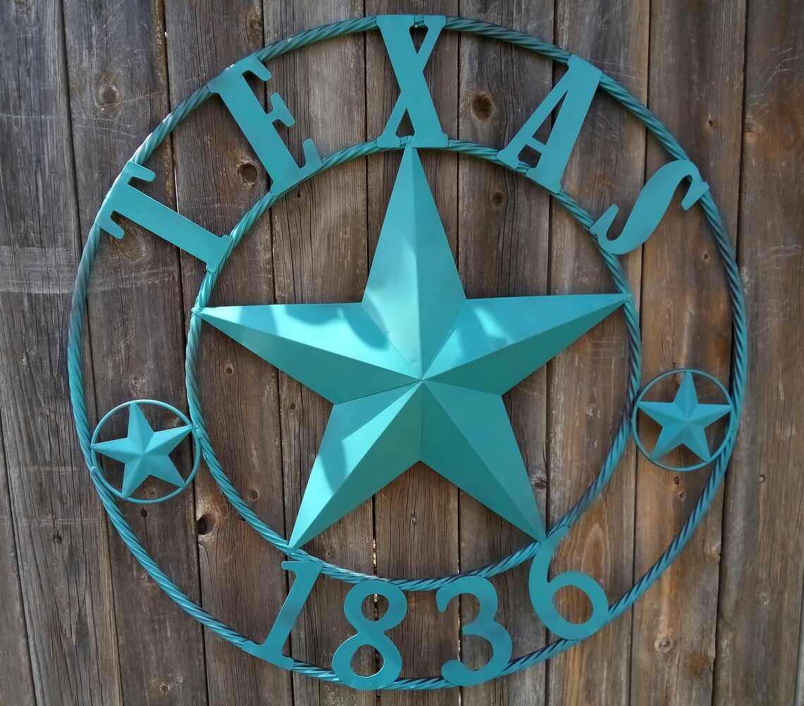 TEAL TEXAS 1836 Teal Barn Star Lone Star With Twisted Rope - Etsy