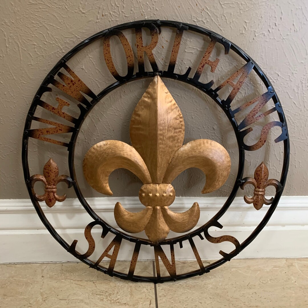 18",24",32",36" NEW ORLEANS Saints Metal Craft Wall Sign Art Rustic ...