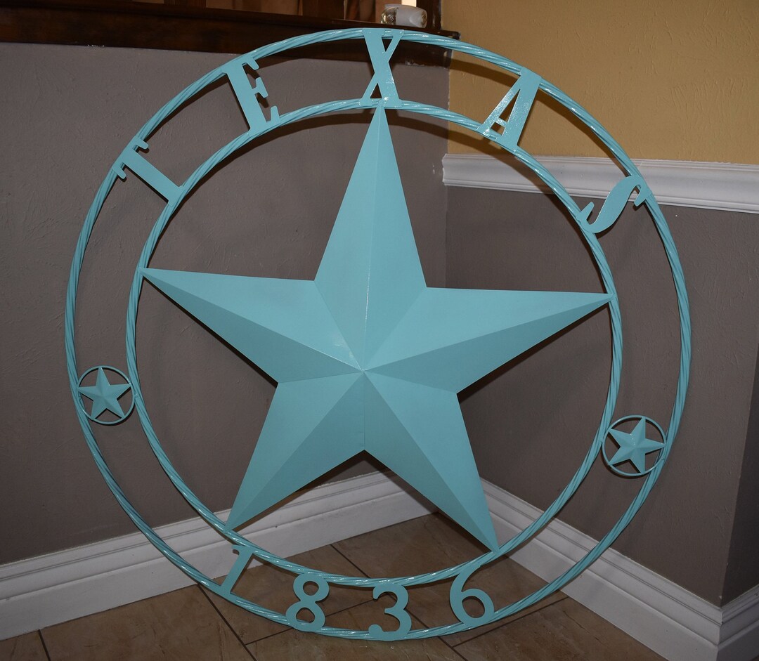 40" TEXAS 1836 Barn Lone Star With Twisted Rope Ring Design Western ...