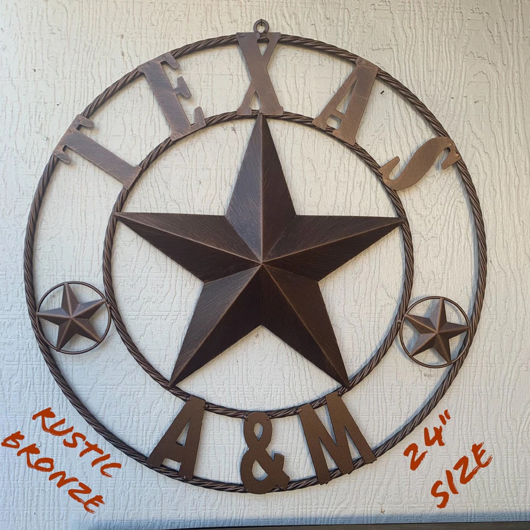 24", 32", 36" TEXAS A&M Barn Star Metal Lone Star Custom Metal Vintage ...