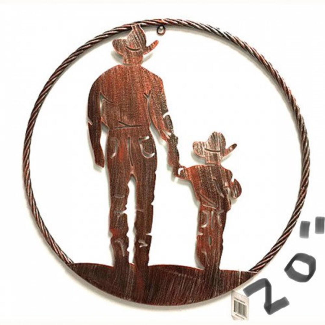 Father & Son Lasercut Custom Metal Wall Art Sign Western Home Decor ...
