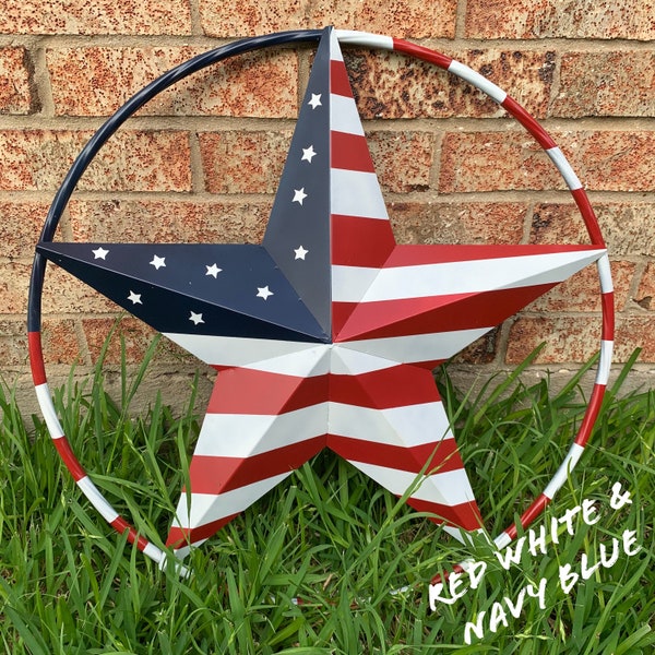 Red White and Blue Metal Stars - Etsy