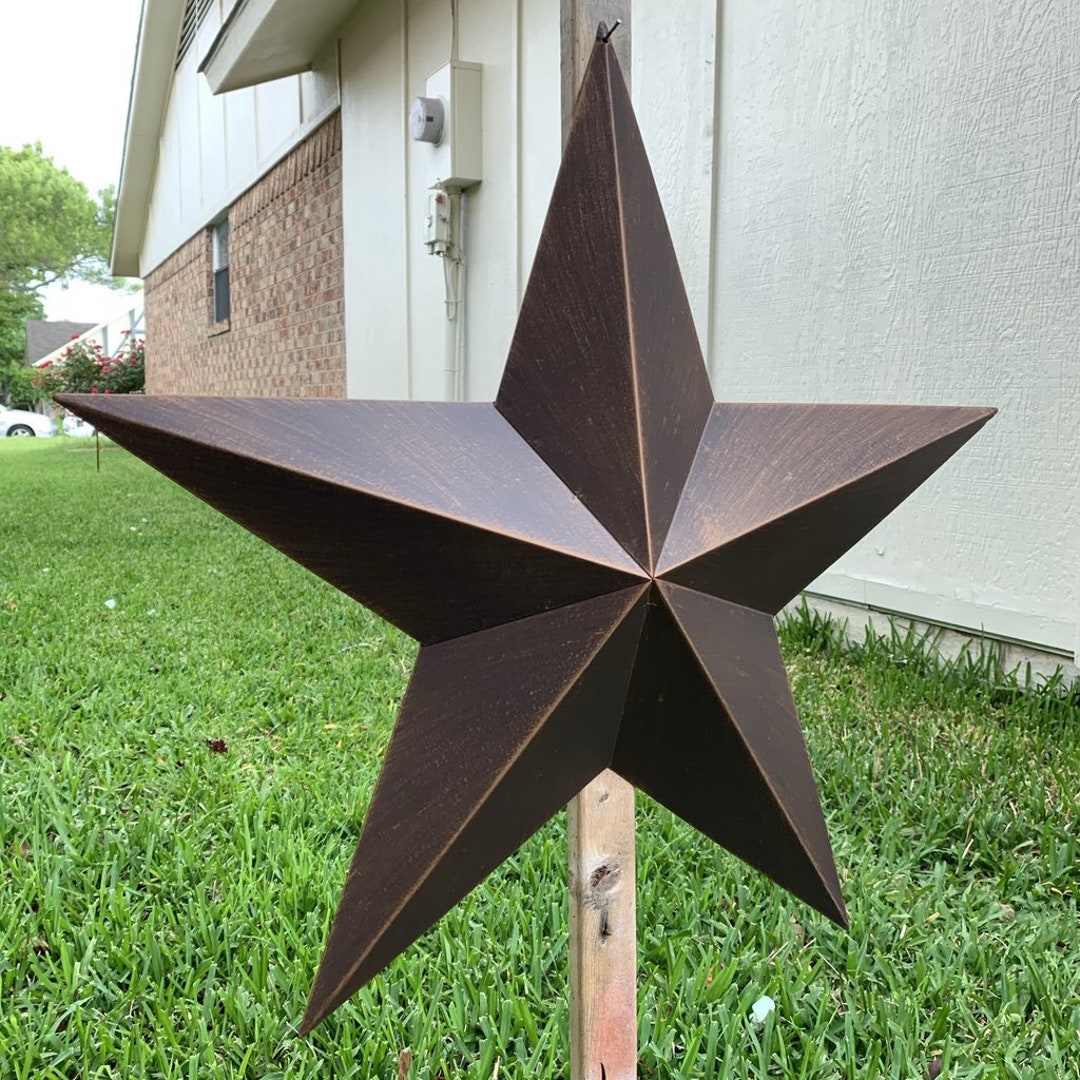 24" RUSTIC BRONZE Metal Barn Star Wall Art Decor Art Western Home Decor ...