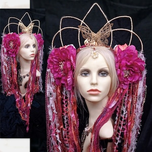 Spring Fairy Queen Crown With Butterfly Goddess Fantasy Headdress With ...