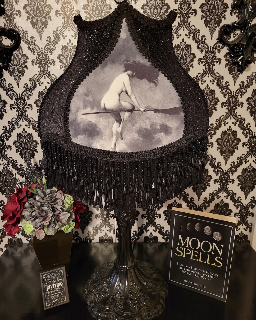 Monochrome Night Sky Witch Lampshade - Etsy