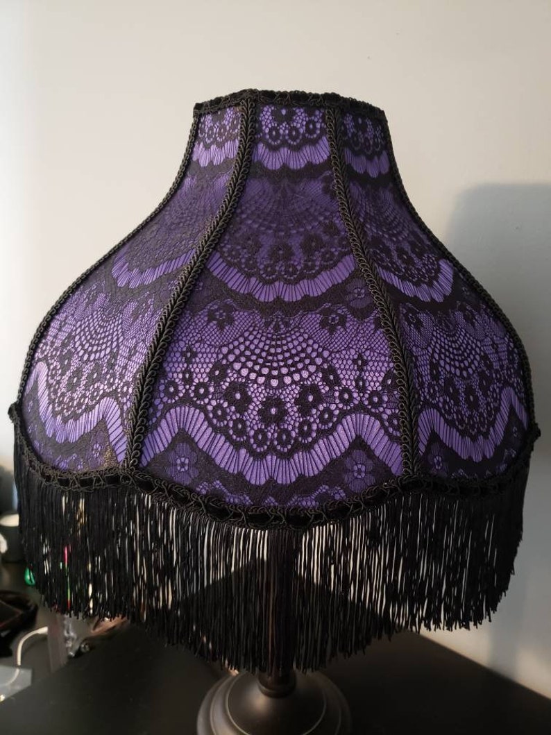 Vintage Victorian Lampshade in Purple - Etsy
