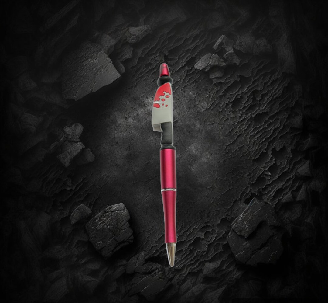 Bloody Knife Custom Beaded Pen | True Crime Pen | Serial Killer Pen ...