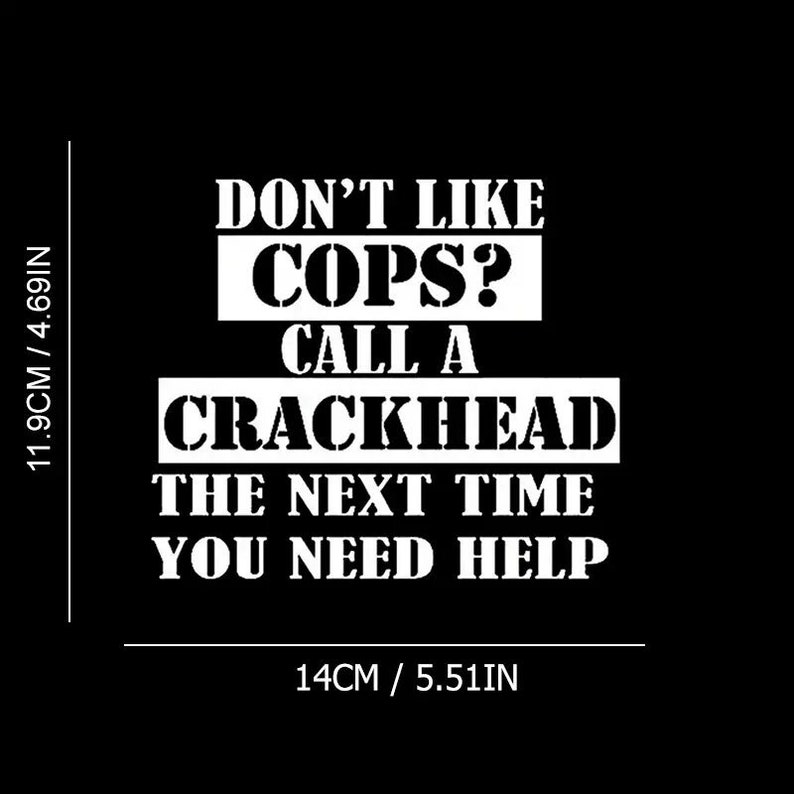 Don't Like Cops Auto Decal, Decals for Vehicle, Police Related Auto ...