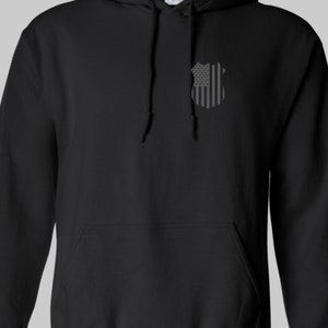 Weathered American Thin Blue Line Hoodie | Patriotic Apparel | Thin ...