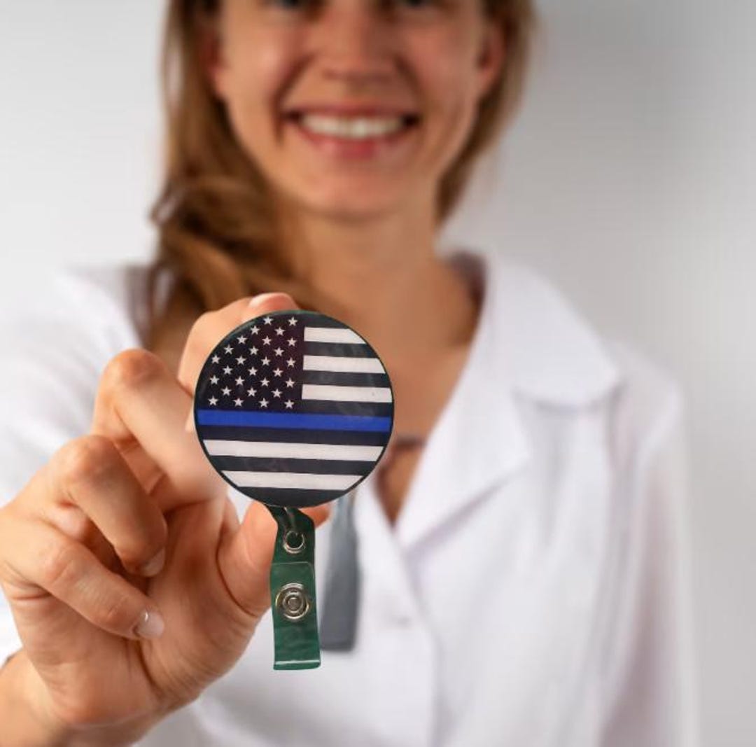 Thin Blue Line Badge Reel | Badge Reels for Law Enforcement | Themed ...