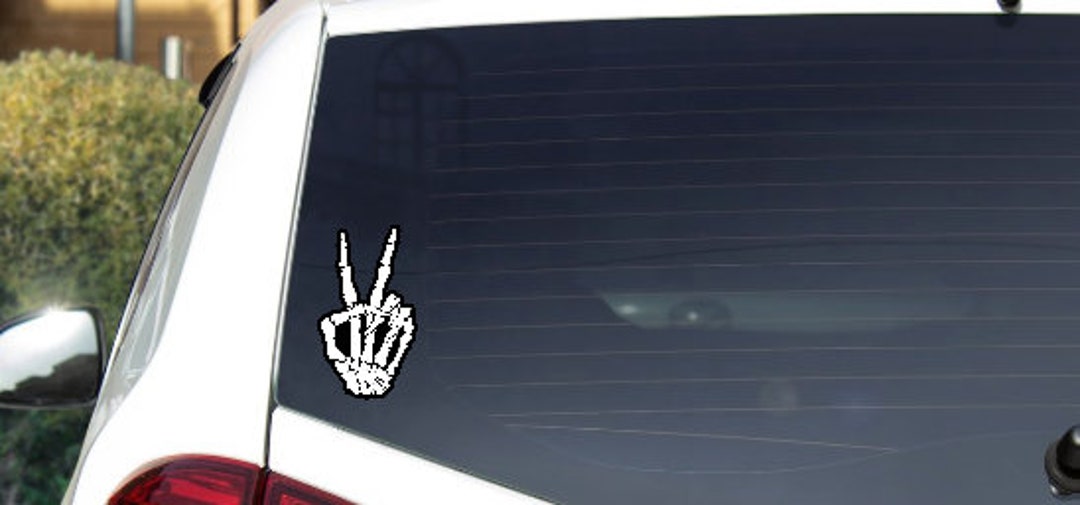 Skeleton Peace Sign Auto Decal | Skeleton Auto Decal | Death Auto Decal ...