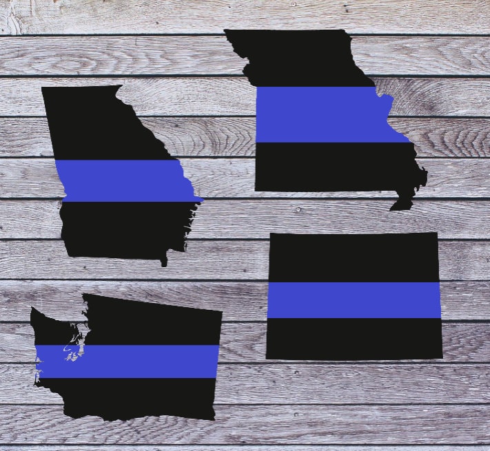 Thin Blue Line Auto Decals USA Auto Decal Police State Decals Thin Blue ...