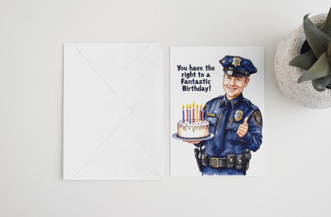 Law Enforcement Birthday Greeting Card | Police Birthday Greeting Card ...