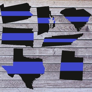 Thin Blue Line Auto Decals USA Auto Decal Police State Decals Thin Blue ...