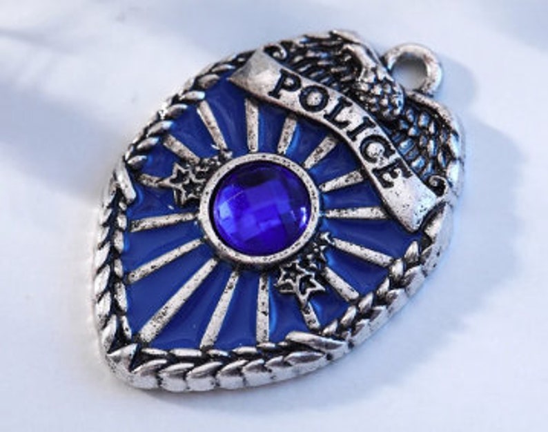 Police Car Keychain | Police Car Beaded Keychain | Silver Police ...
