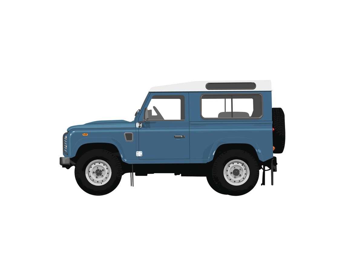 Land Rover Defender Blue Marine Blue Land Rover Minimalist - Etsy