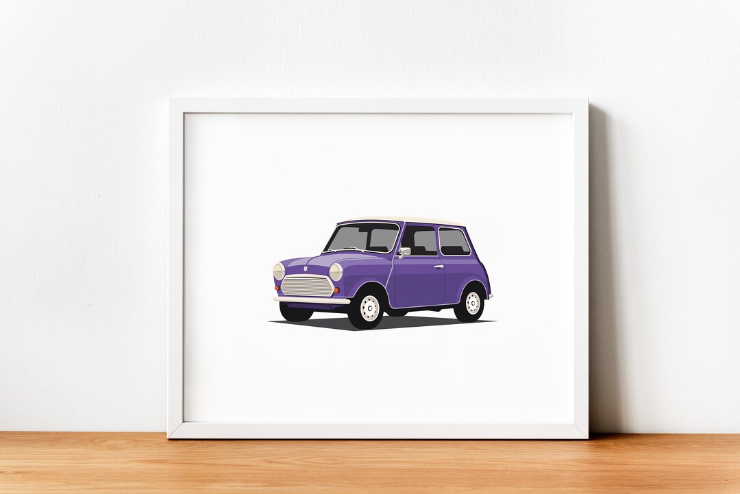 Purple Mini Cooper Downloadable Print | Retro Auto Poster | Classic Car ...