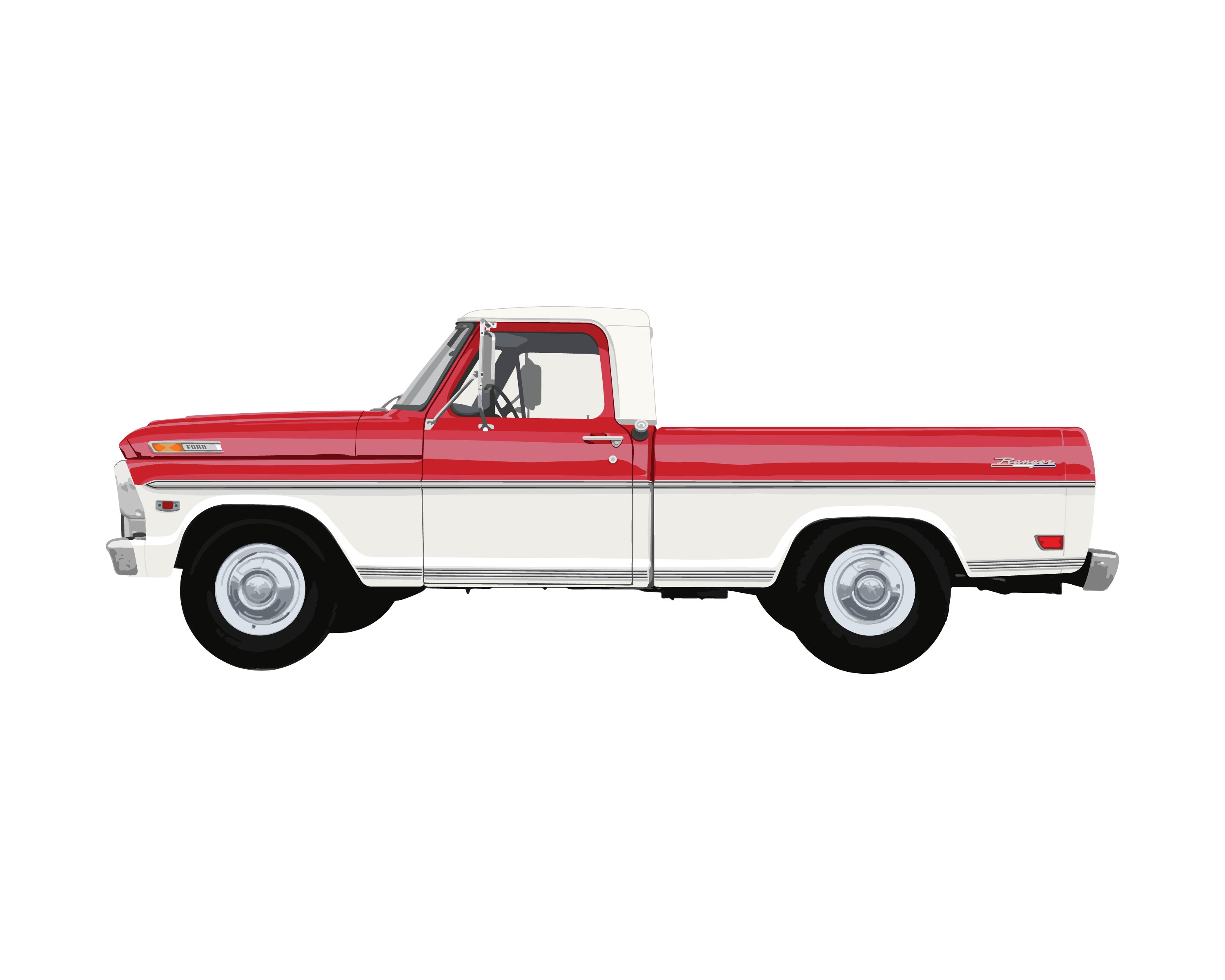 Ford Truck, Red, Candyapple Red Ford Truck, Bumpside, F100, F150, F250 ...