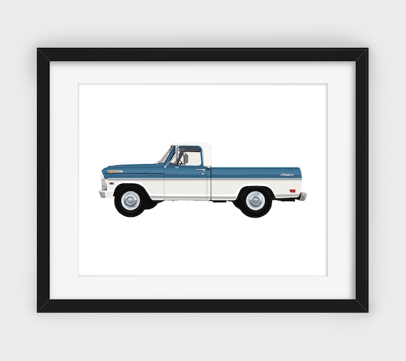 Ford Truck Blue Marlin Blue Ford Truck Bumpside F100 - Etsy