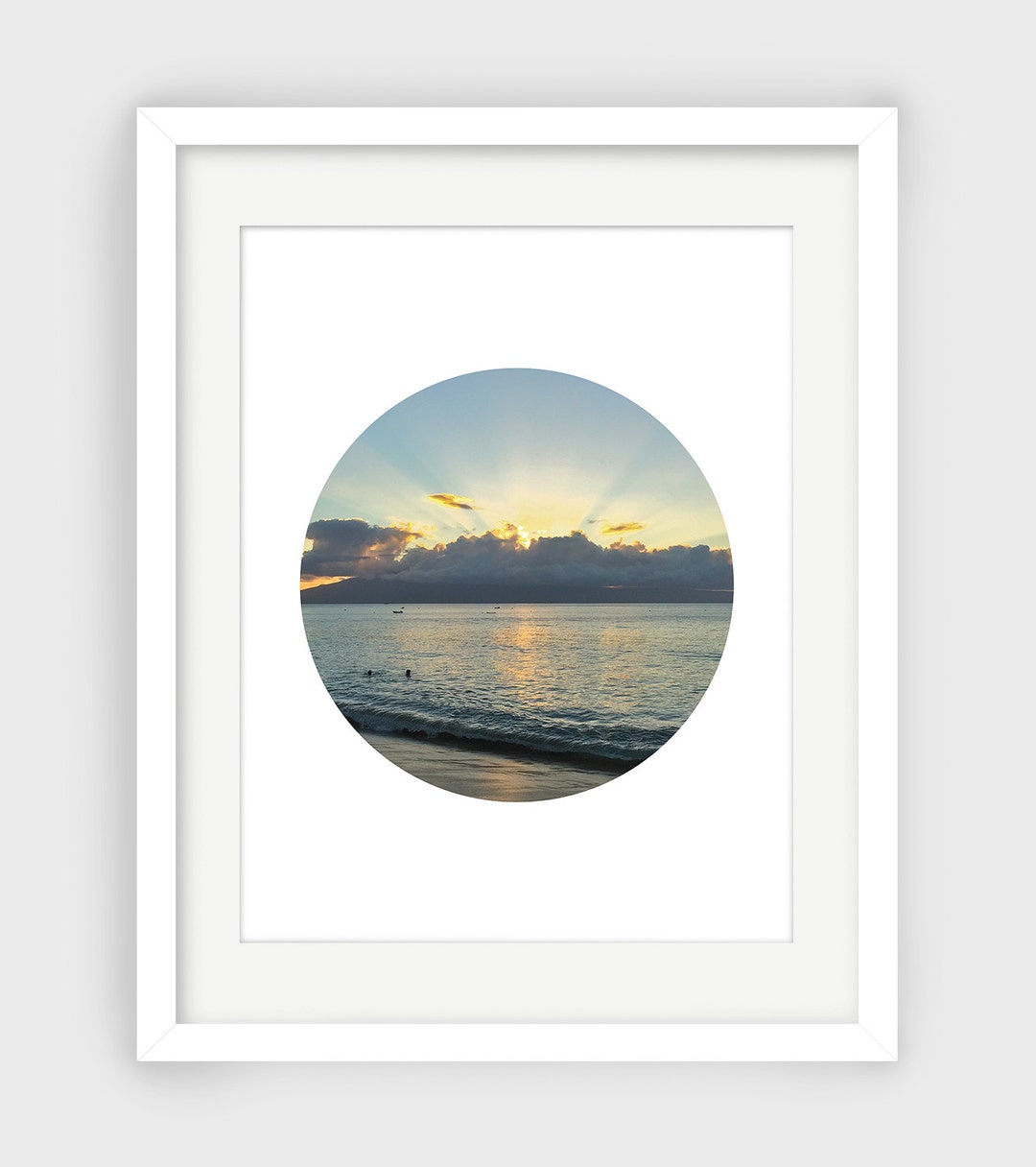 Hawaii Sunset Print, Modern Home Decor, Downloadable Print, Sunset ...