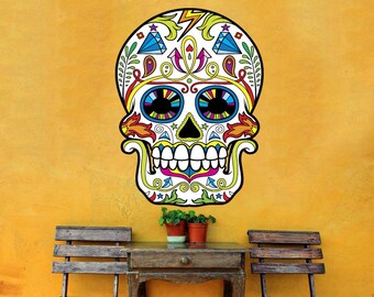 Expressive Skull Face Pattern Decal Wall Decal Custom Vinyl - Etsy