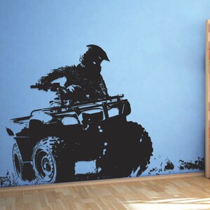 Quad Bike Wall Decal 4 Wheeler Sticker, ATV Quad Bike Wall Decor, off ...