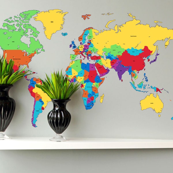 World Map Vinyl - Etsy
