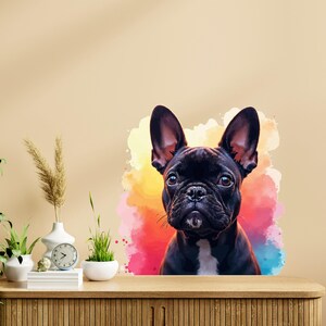 French Bulldog Wall Decal, Colorful Dog Sticker, Frenchie Vinyl Art ...