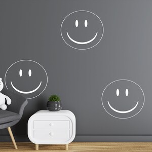 Smiley Face Wall Decal, Smile Vinyl Wall Sticker, Kids Happy Decal ...