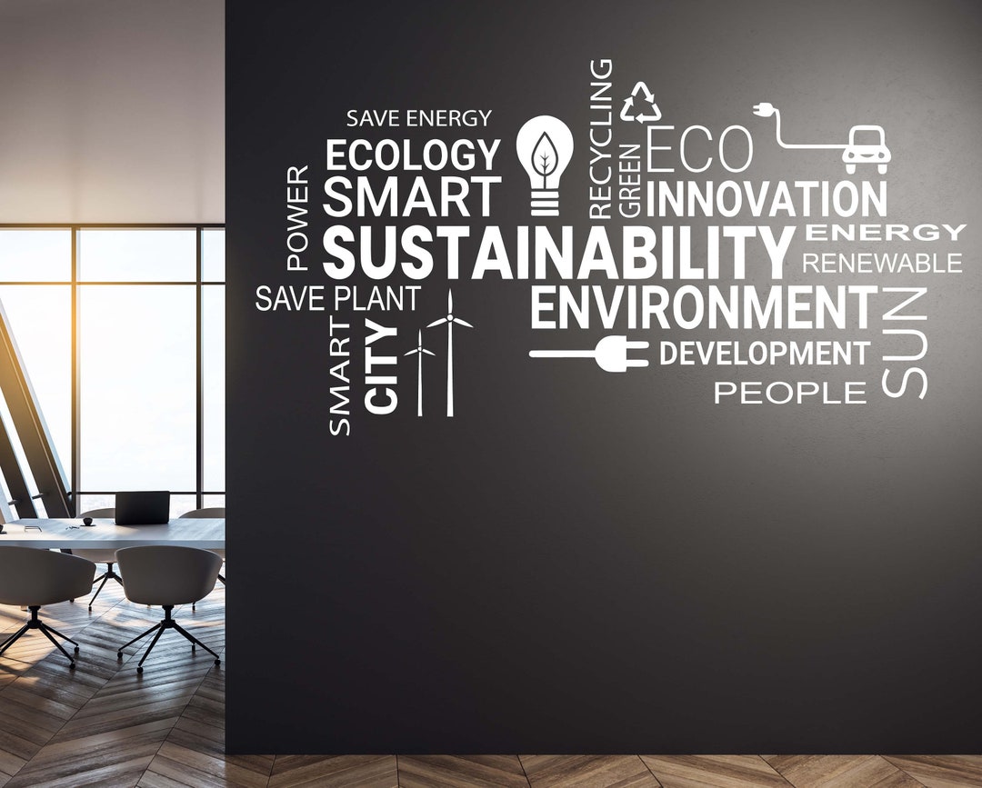 Sustainability Wall Decal, ECO Concept Wall Stickers, Environmental ...