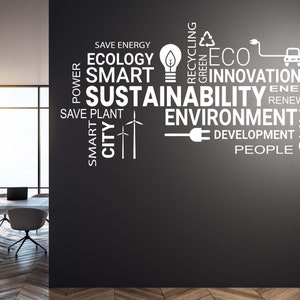 Sustainability Wall Decal, ECO Concept Wall Stickers, Environmental ...