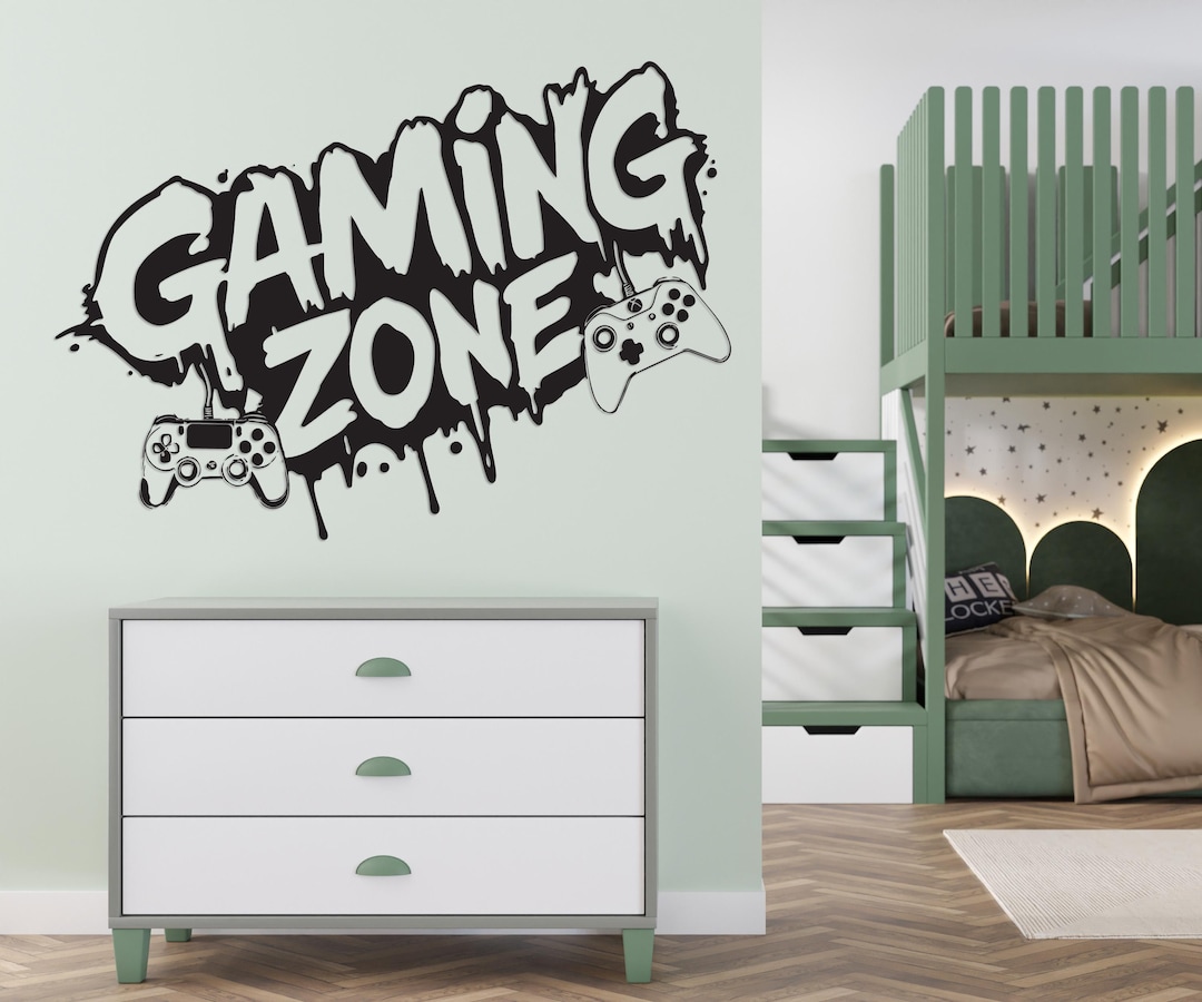 Gaming Zone Wall Decal for Gamers, Gaming Room Sticker, Melting Gaming ...